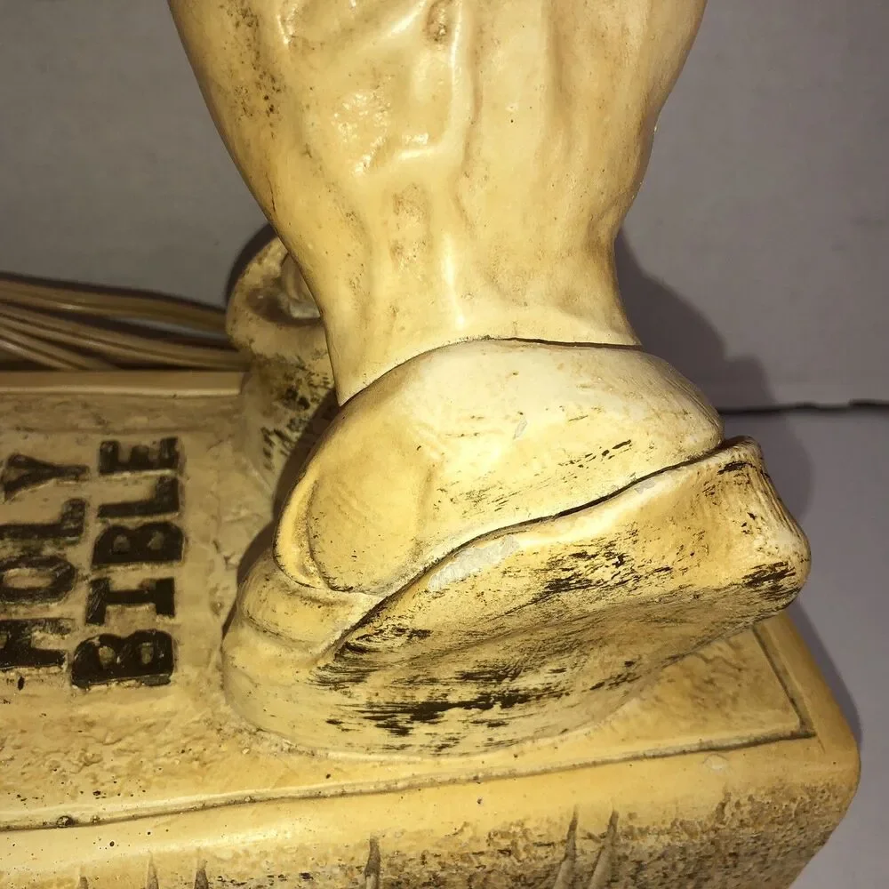 Other | Vintage 8s Holy Bible Praying Hands Ceramic Table Lamp Creative ...